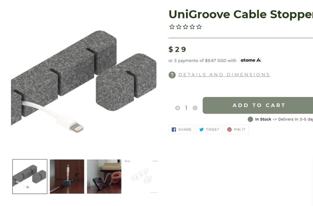 Everdesk unigroove cable stopper, Computers & Tech, Parts & Accessories ...