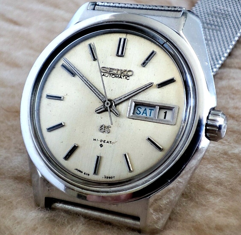 GRAND SEIKO 6146-8000 GS "HI-BEAT" Automatic St Steel 37mm MENS Watch APRIL 1969, Luxury ...