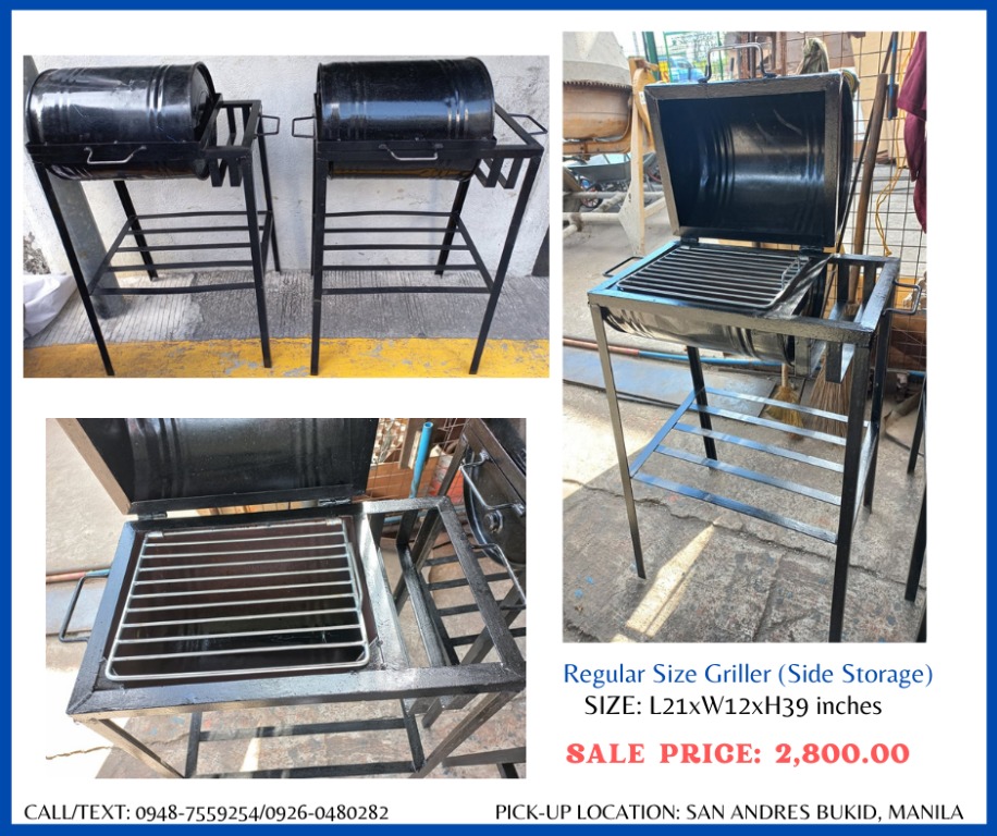 Heavy Duty BBQ Grill & Barbecue Griller with Side Storage (Stainless ...