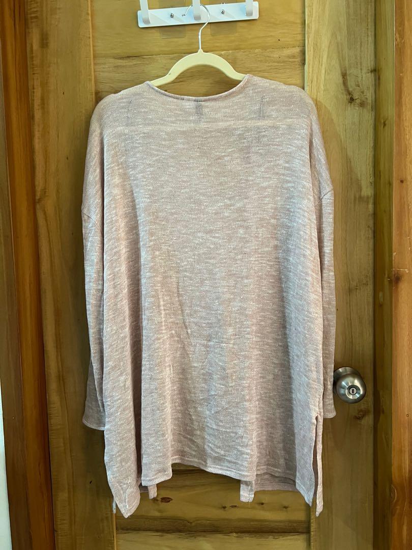 H&M Divided Pale Pink Knit Cardigan, Women's Fashion, Coats, Jackets ...