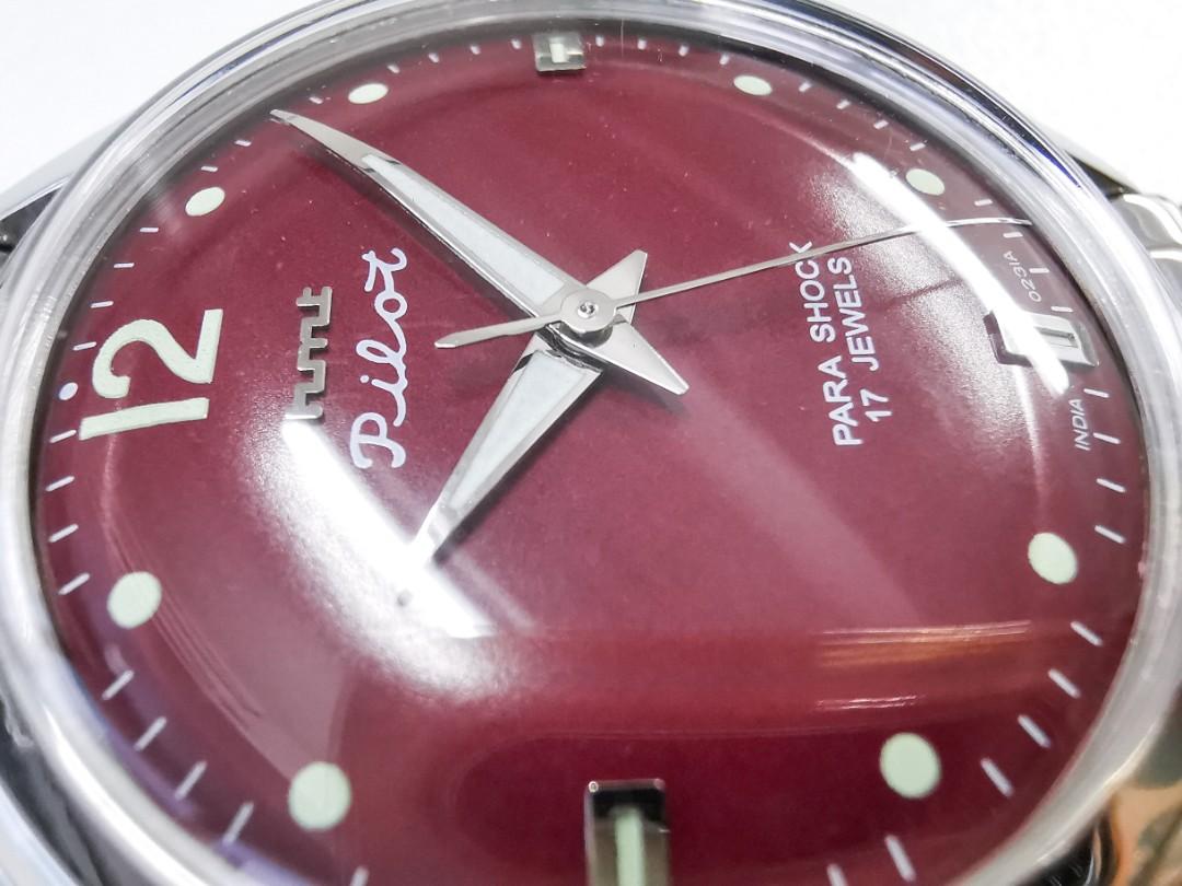 HMT Pilot Maroon, Men's Fashion, Watches & Accessories, Watches on ...