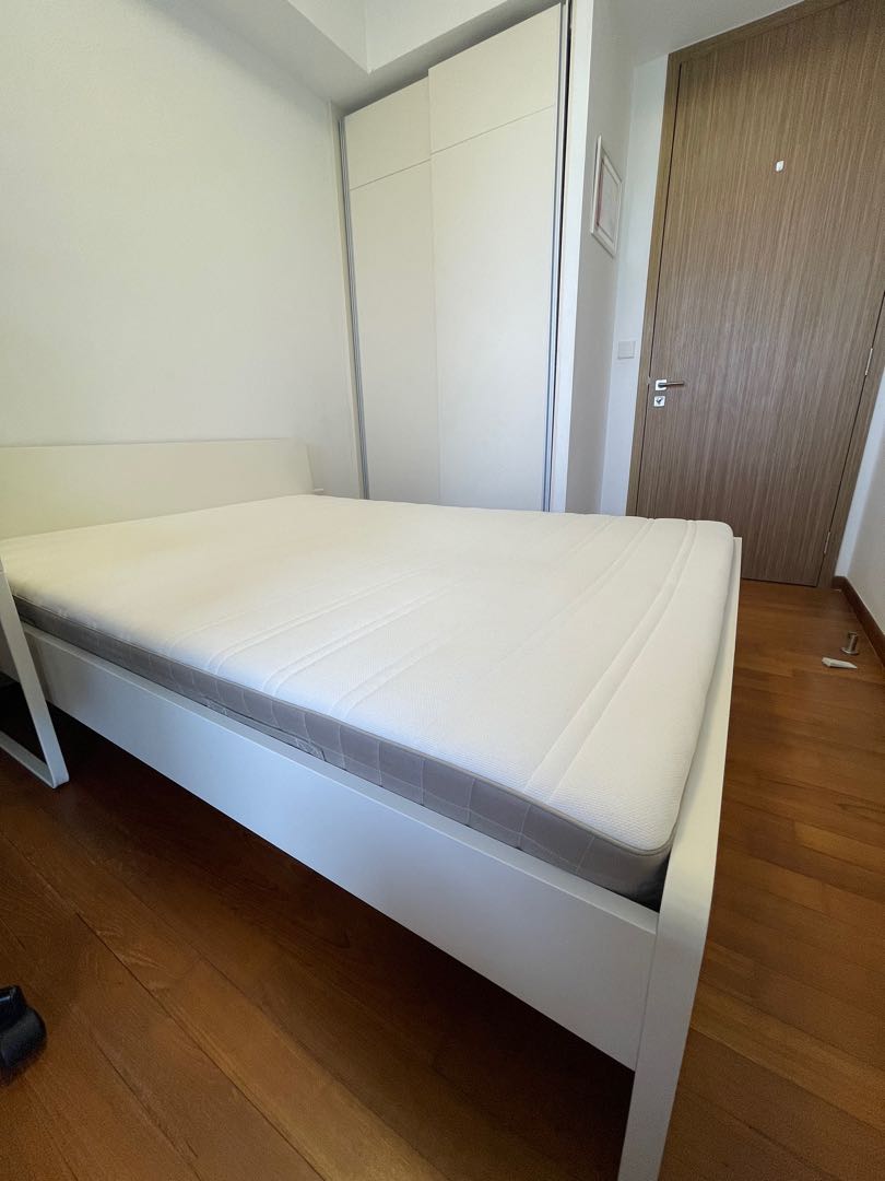 IKEA ASKVOLL Bed& HAMARVIK Mattress, Furniture & Home Living, Furniture, Bed Frames & Mattresses ...