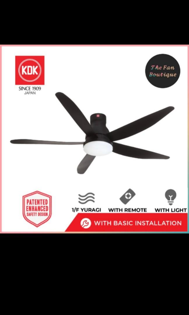 KDK U60FW 60" Ceiling Fan with LED Light and Remote, Furniture & Home ...