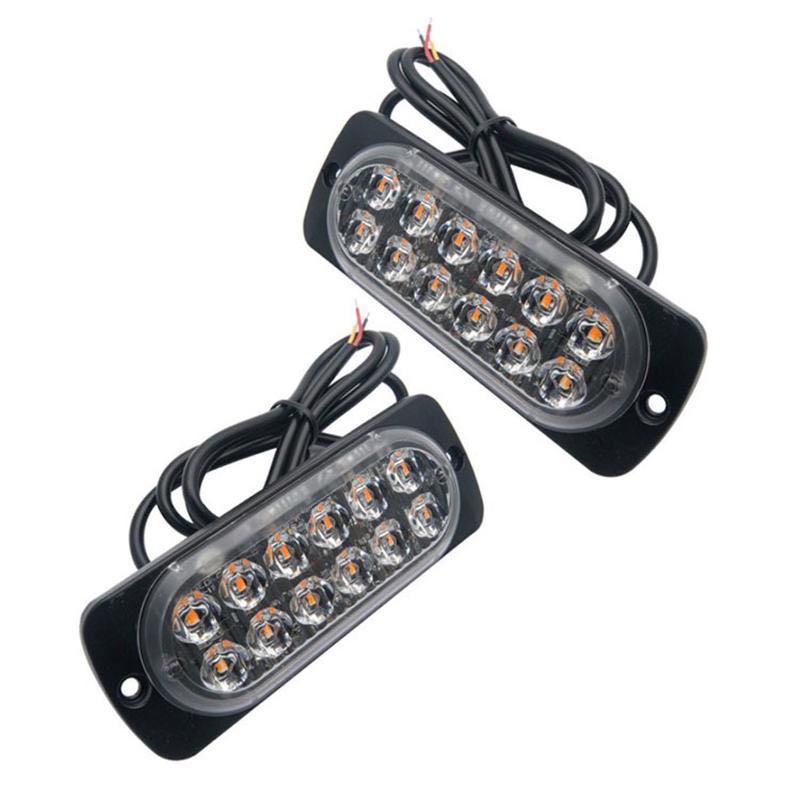 LED 18W Police Lights 12V-24V 12 LED Car Truck Emergency Side Strobe ...