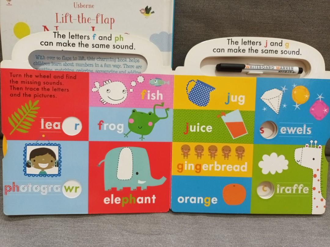 Lift-the-Flap NUMBERS & PHONICS, 興趣及遊戲, 書本 & 文具, 小朋友書 - Carousell