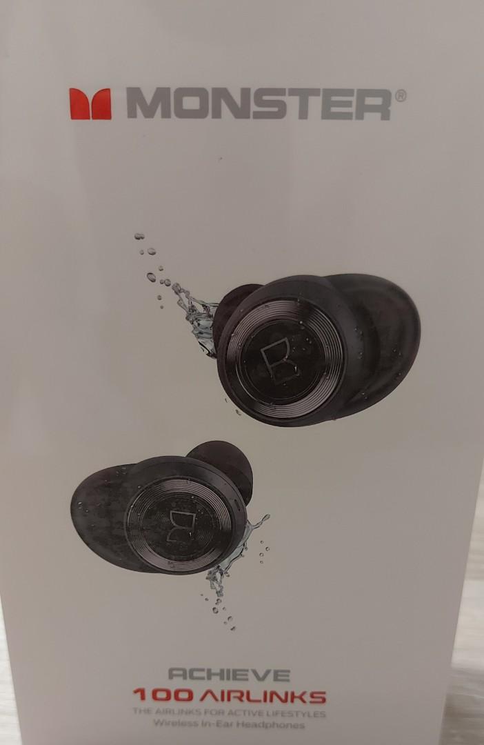 monster 魔聲 achieve 100 airlinks 耳機, 音響器材, 耳機 - Carousell