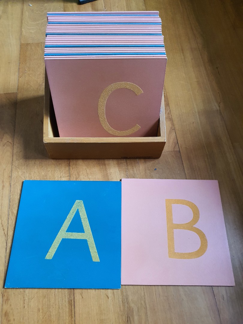 Montessori Sandpaper Alphabets with boxes, Hobbies & Toys, Toys & Games ...