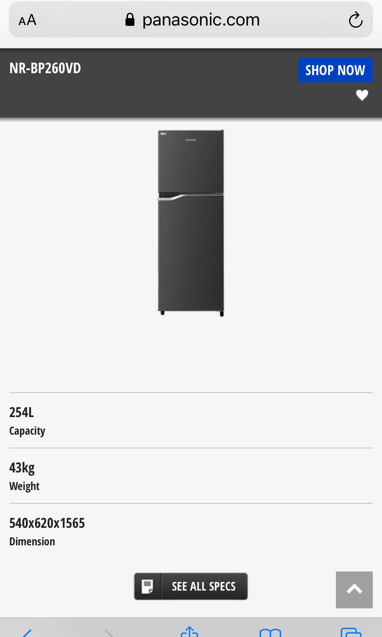 Panasonic Econavi Inverter refrigerator, TV & Home Appliances, Kitchen ...