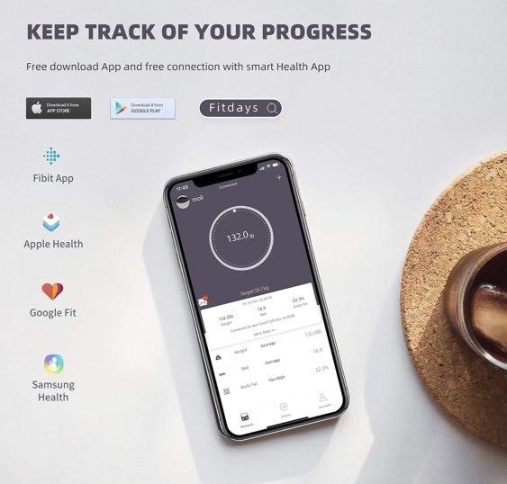 POSTURE Body Fat Scale, Posture Extra Large Display Digital Bathroom ...