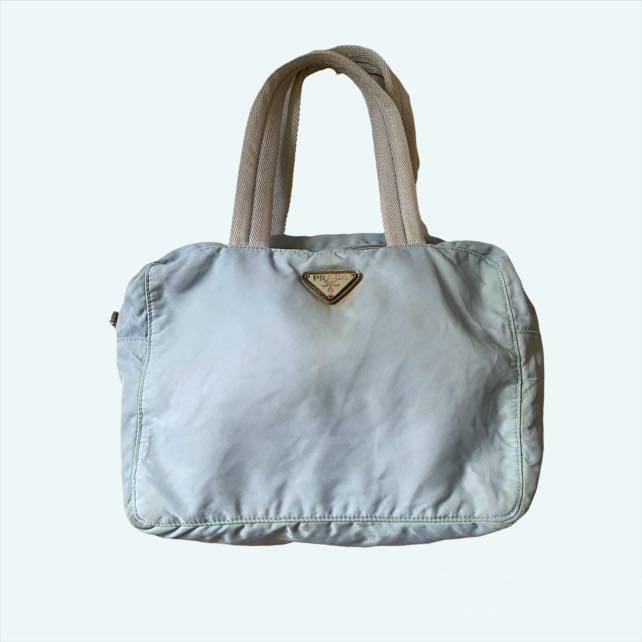 Prada Powder Blue nylon handbag, Luxury, Bags & Wallets on Carousell