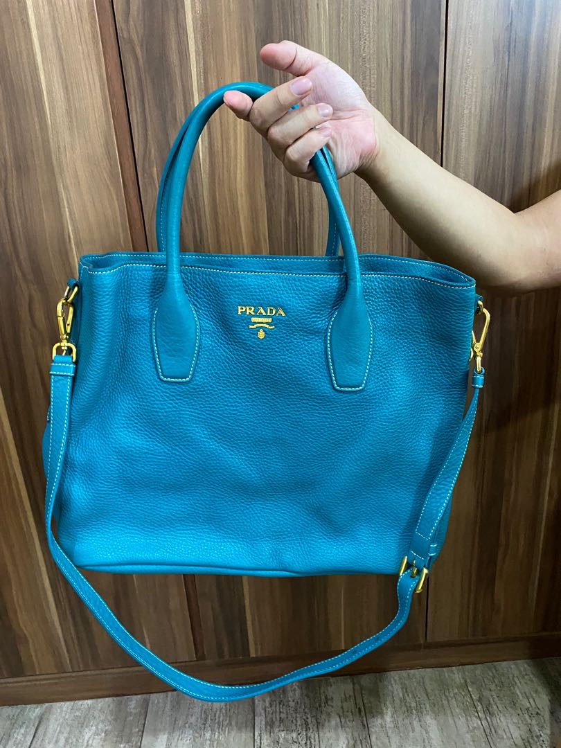 Prada Rame Vitello Daino Leather Tote Bag BN2317, Luxury, Bags ...