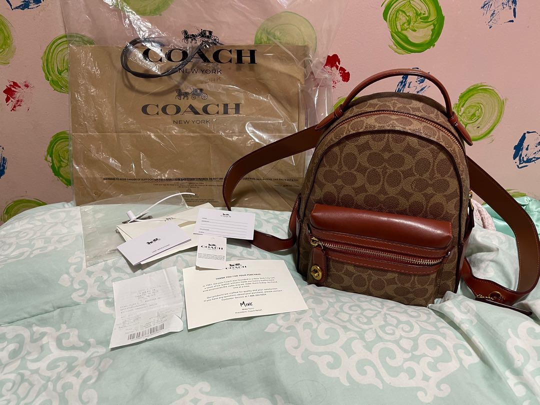 Preloved coach mini campus backpack, Luxury, Bags & Wallets on Carousell