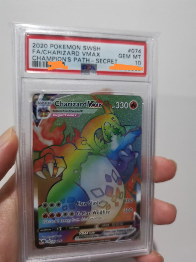 PSA 10 Charizard Vmax Rainbow Rare - Champion's path, Hobbies & Toys, Toys & Games on Carousell