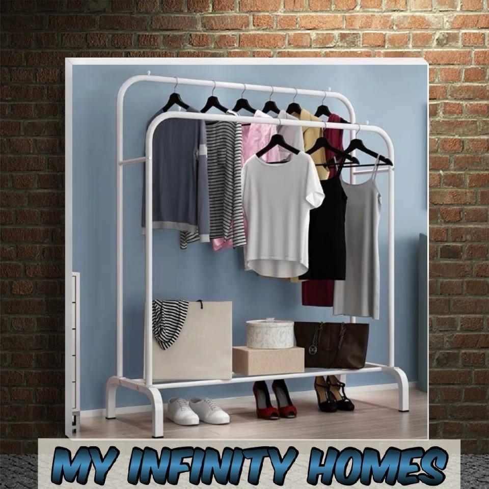 Rak Baju Double Pole Cloth Rack Rak Sidai Laundry Rack Clothes Rack ...