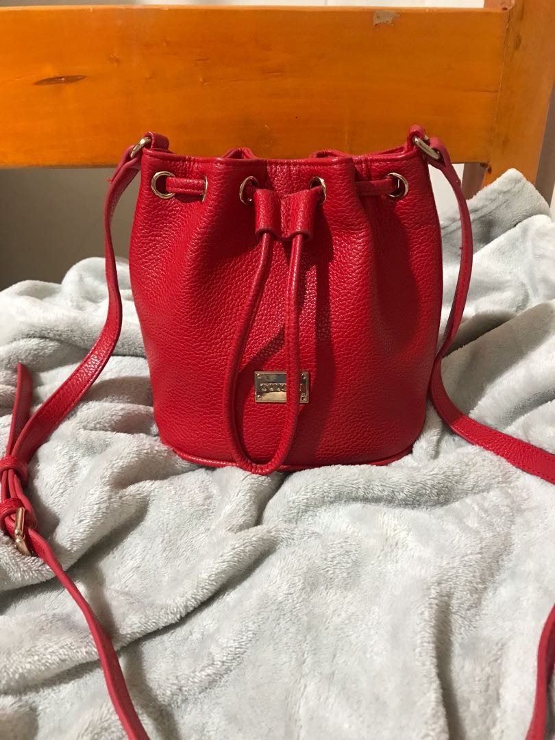 Red Bucket Bag Small size, Women's Fashion, Bags & Wallets, Cross-body ...