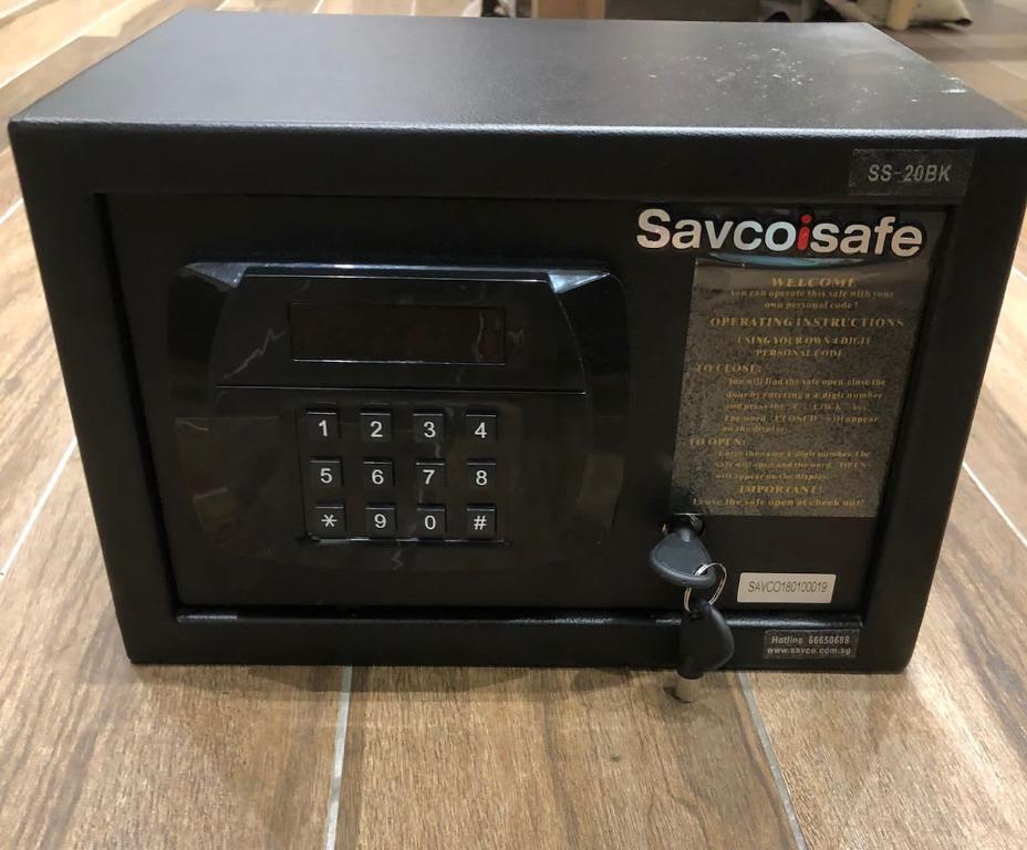 Safe Box (Savco) with Number Lock and Keys, Furniture & Home Living ...