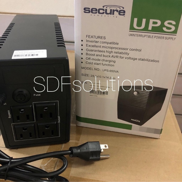 Secure 650VA UPS with built in AVP, Computers & Tech, Office & Business ...