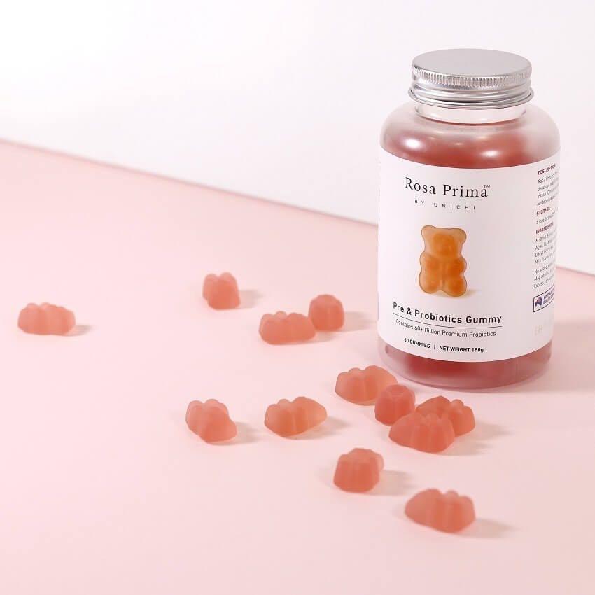 Unichi Collagen/Pre & Probiotics Gummy Bear (60 Gummy Bears), Health ...