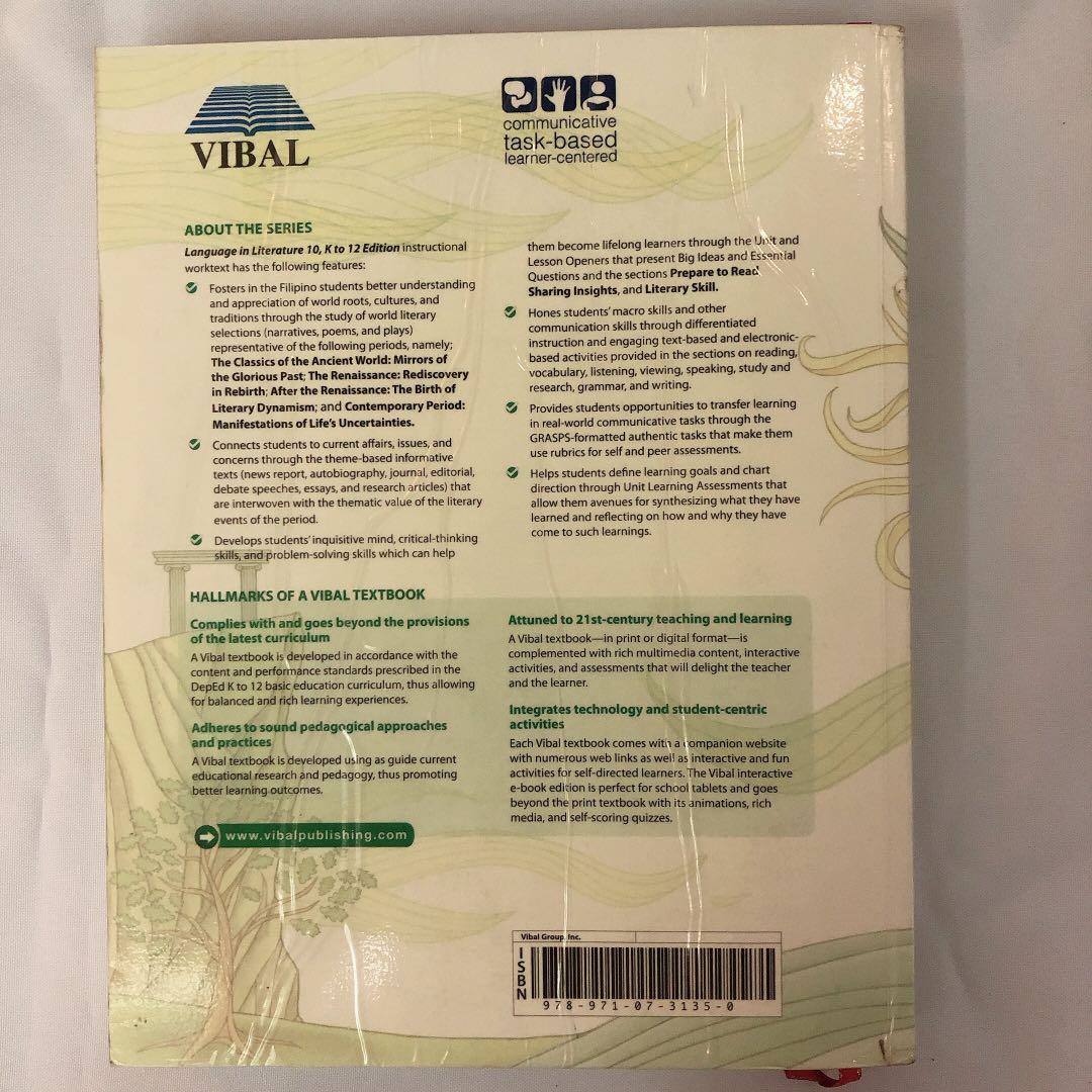 VIBAL Language in Literature World Literature Grade 10, Hobbies & Toys ...