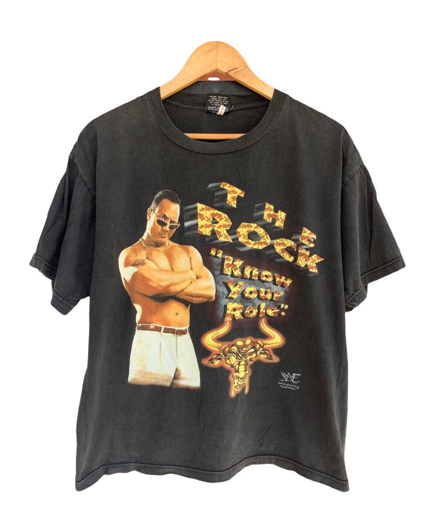 Vintage Bootleg WWE The Rock Tshirt, Men's Fashion, Tops & Sets ...
