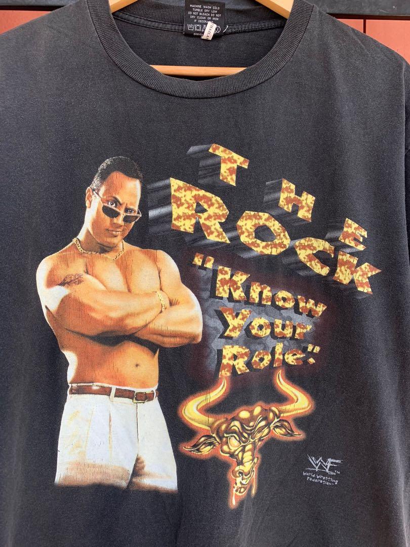 Vintage Bootleg WWE The Rock Tshirt, Men's Fashion, Tops & Sets ...