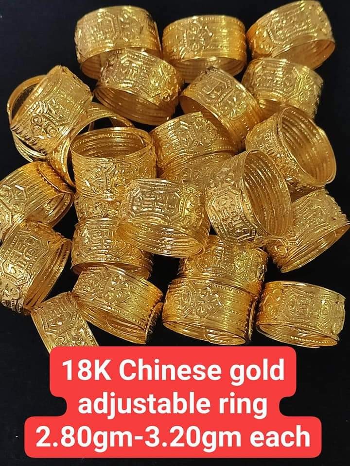 18K Chinese Gold Millionaire Ring Adjustable, Women's Fashion, Jewelry ...