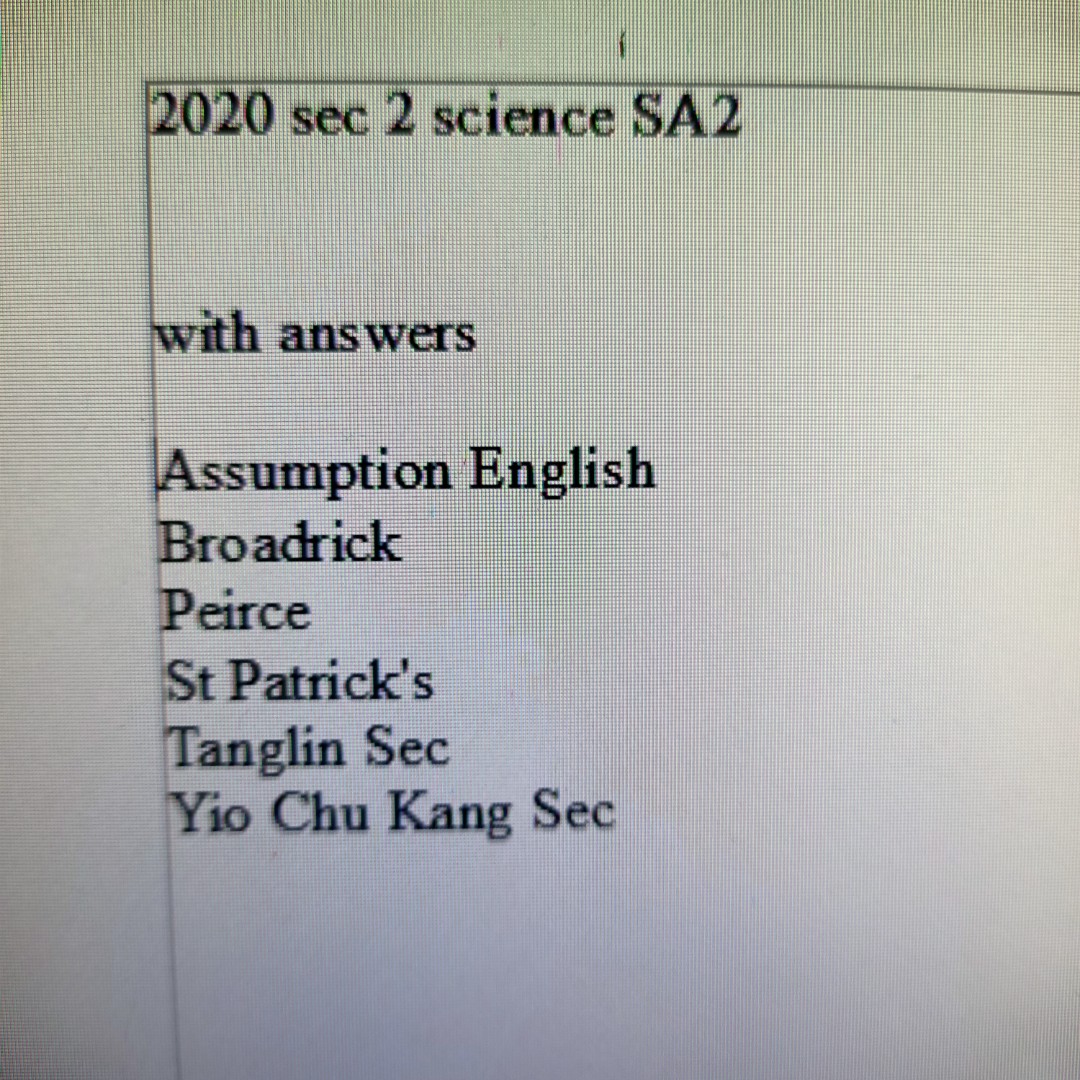 2020 sec 2 express SA 2 science exam papers, Everything Else on Carousell