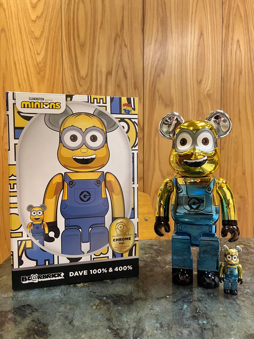 Bearbrick Minion Chrome 400&100%, Hobbies & Toys, Toys & Games on Carousell