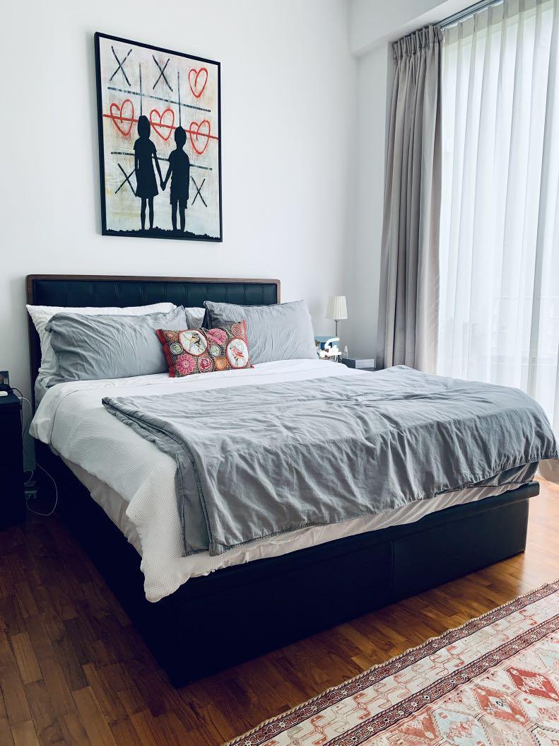 Cellini King size bed with storage, Furniture & Home Living, Furniture ...