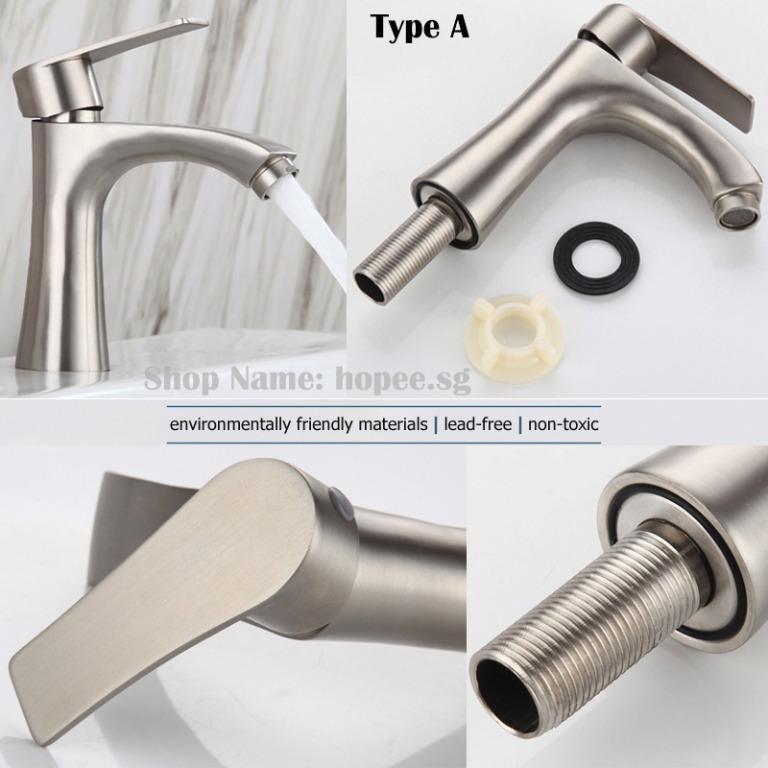 Cold Water Basin Tap Bathroom Faucet SUS 304 Stainless Steel Tap ...