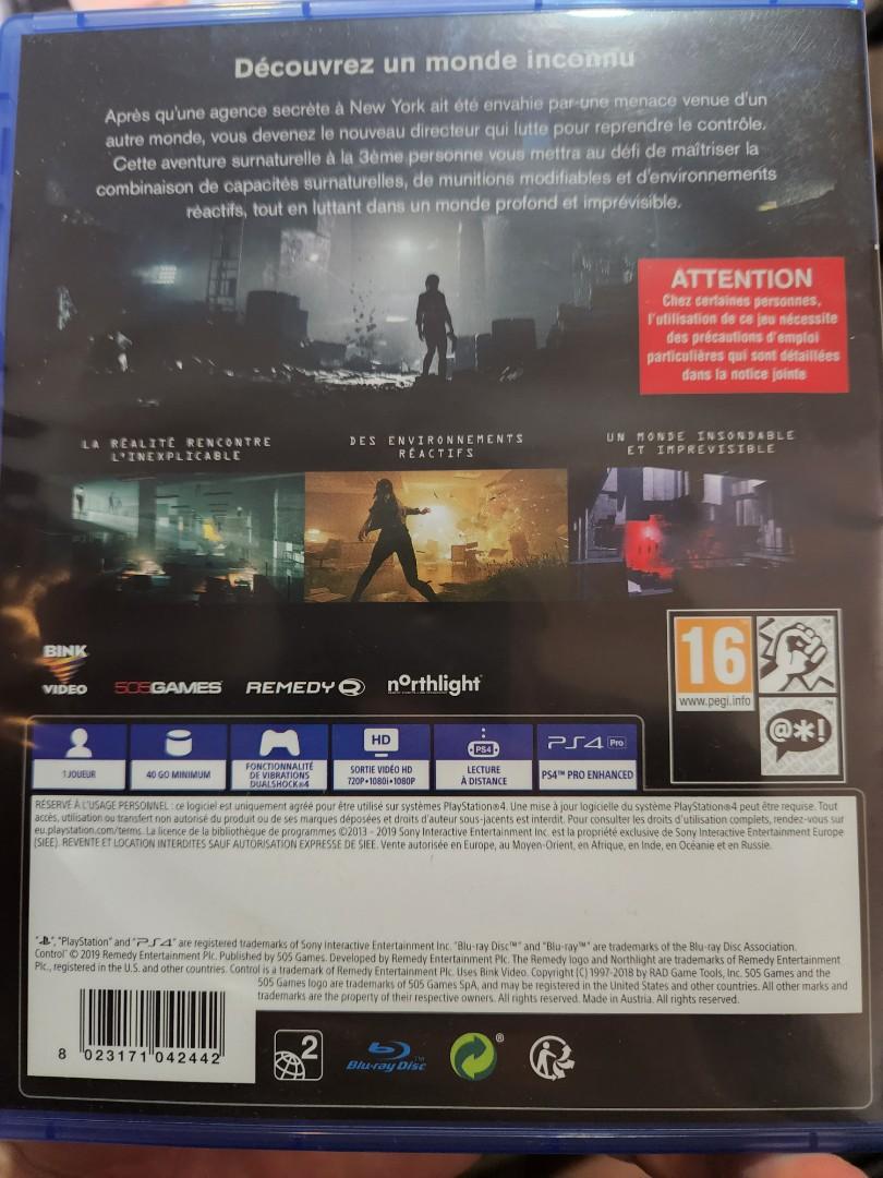 Control. PS4 game. French (but plays in English), Video Gaming, Video ...