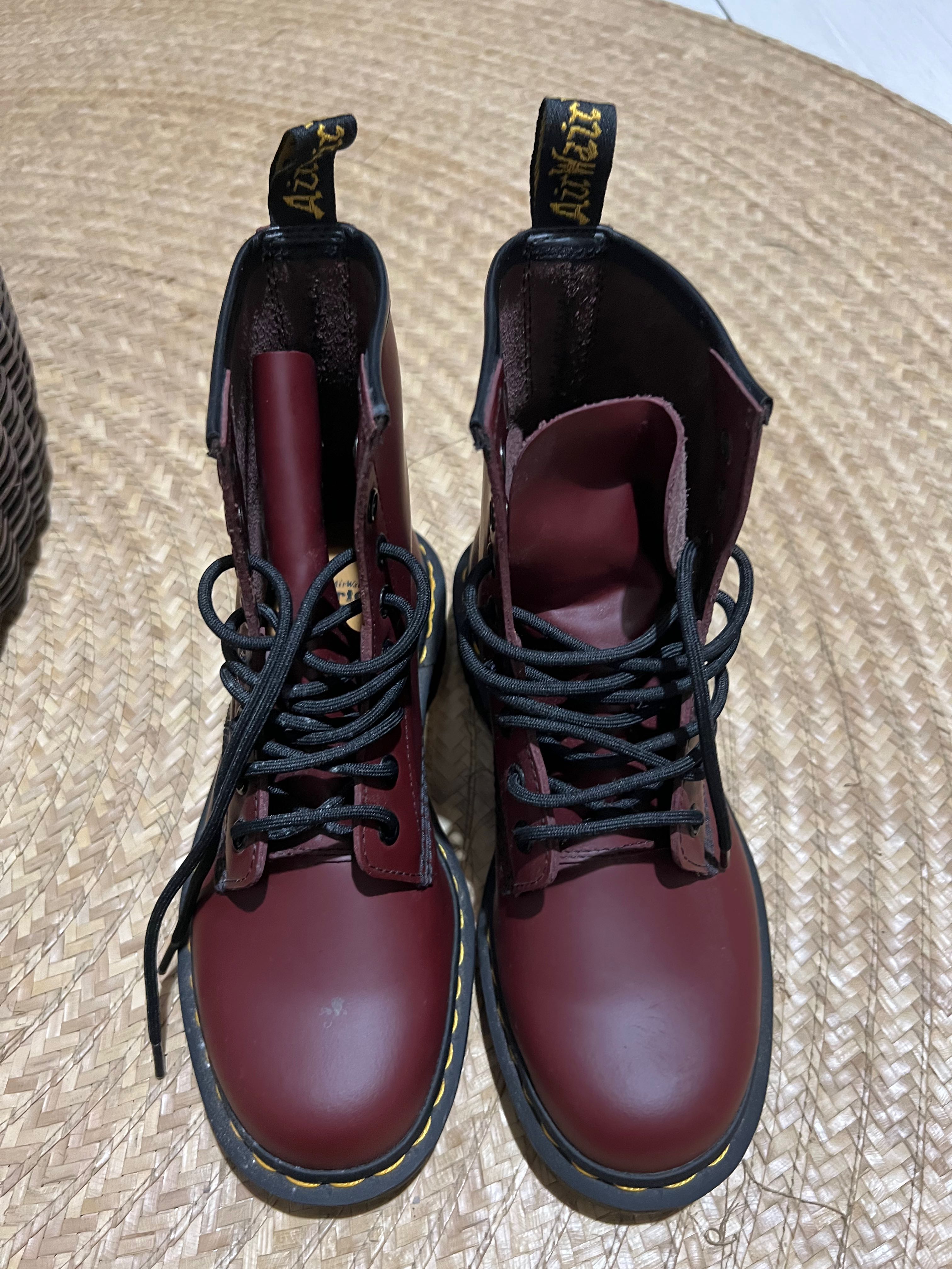 Dr. Martens Cherry Red Boots, Women's Fashion, Footwear, Boots on Carousell