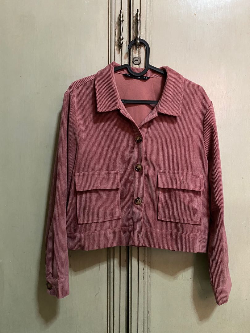 ForMe Old Rose Corduroy Jacket, Women's Fashion, Coats, Jackets and ...