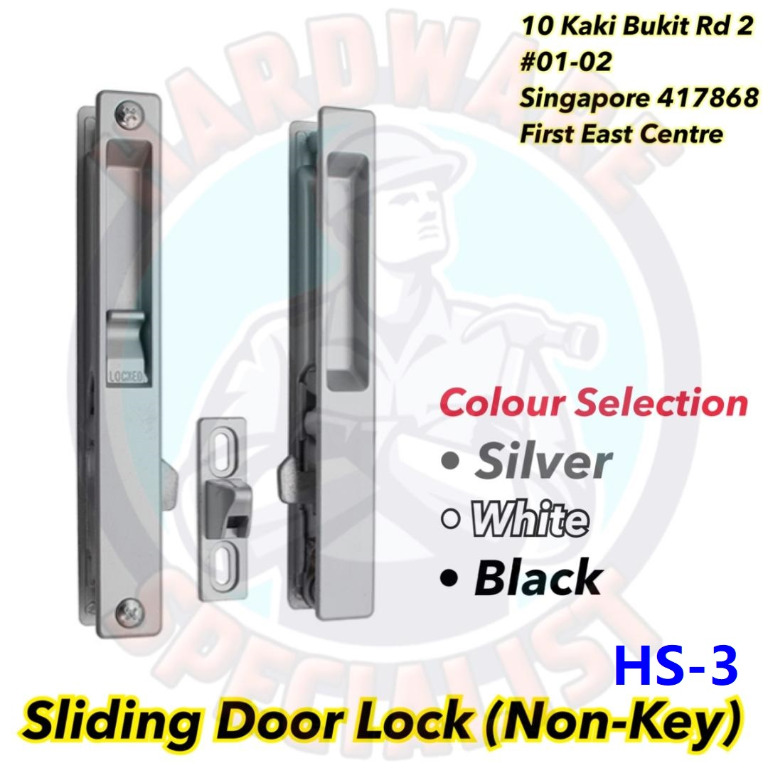 Hardware Specialist HS-3 Aluminum Sliding Door Lock (Non-Key ...