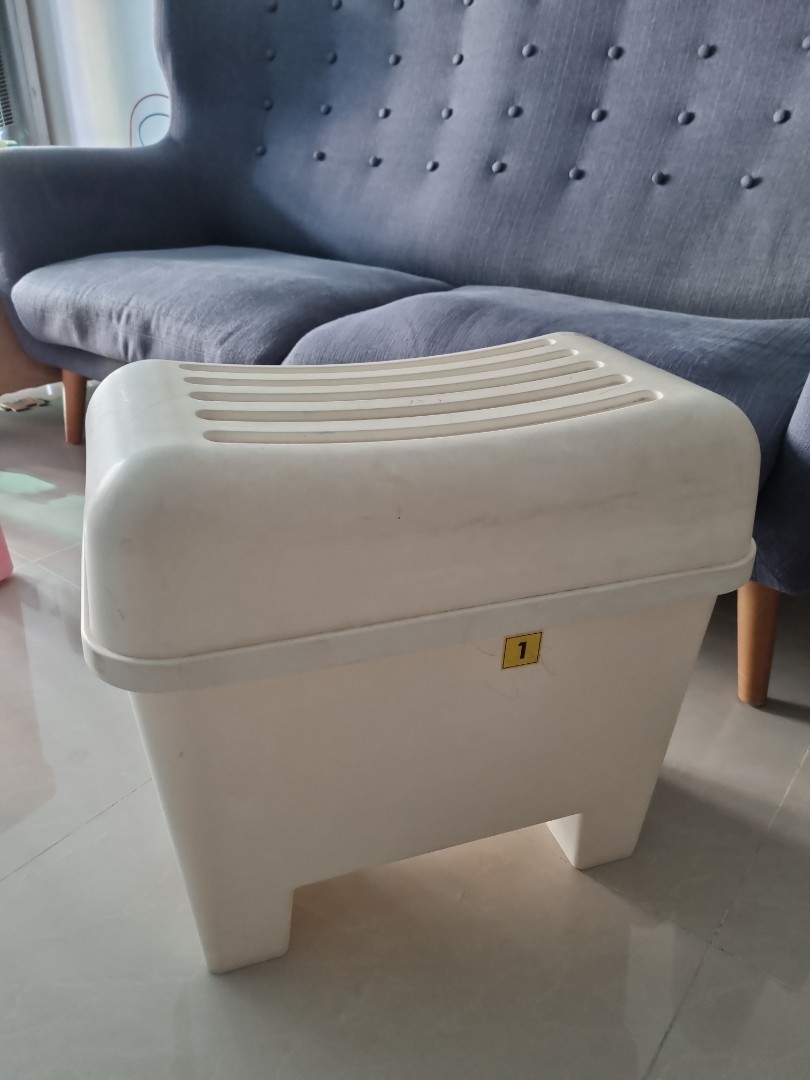 ️ Heavily used Ikea Bursjon Storage Stool, Furniture & Home Living ...