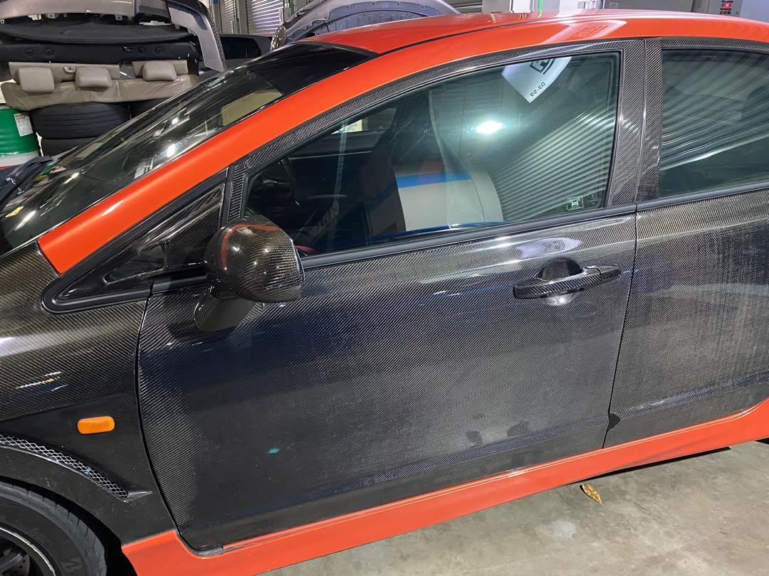 Honda Civic FD Carbon Fibre Door Overlay FD1 FD2 FD2R Type R FD3 FD4 ...