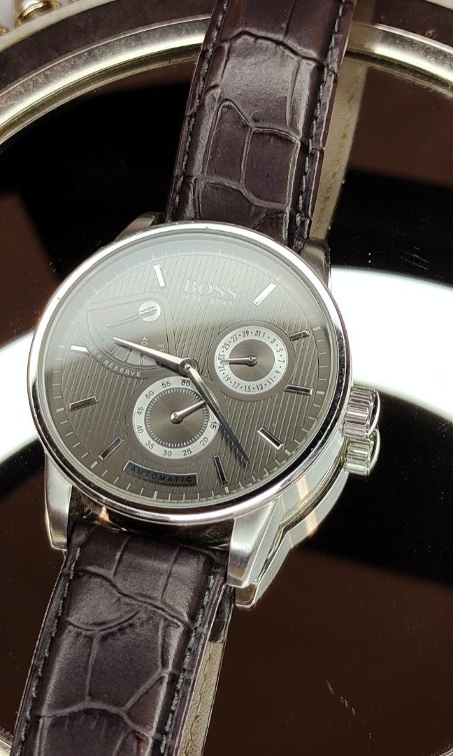 Hugo boss automatic w/ power reserve dial, Luxury, Watches on Carousell