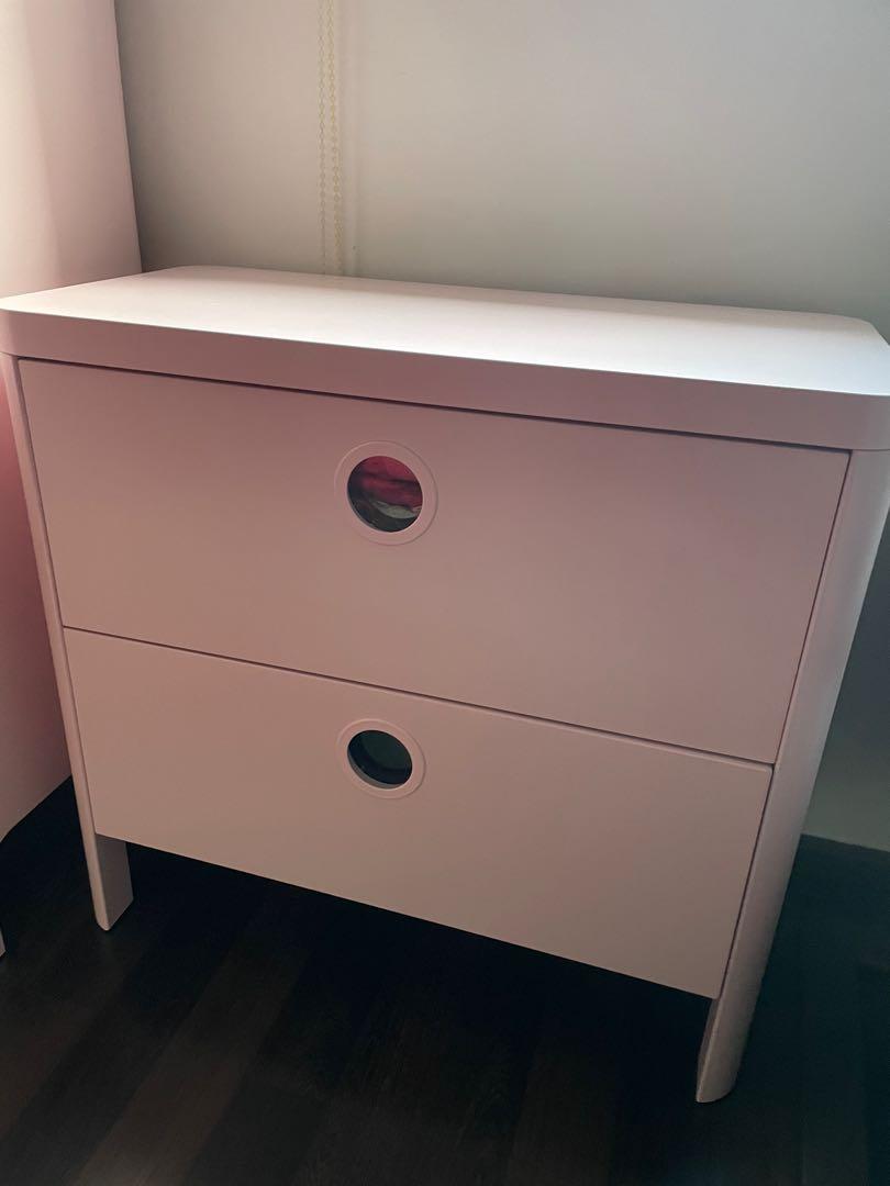 IKEA BUSUNGE Chest of 2 Drawers Pink, Furniture & Home Living ...