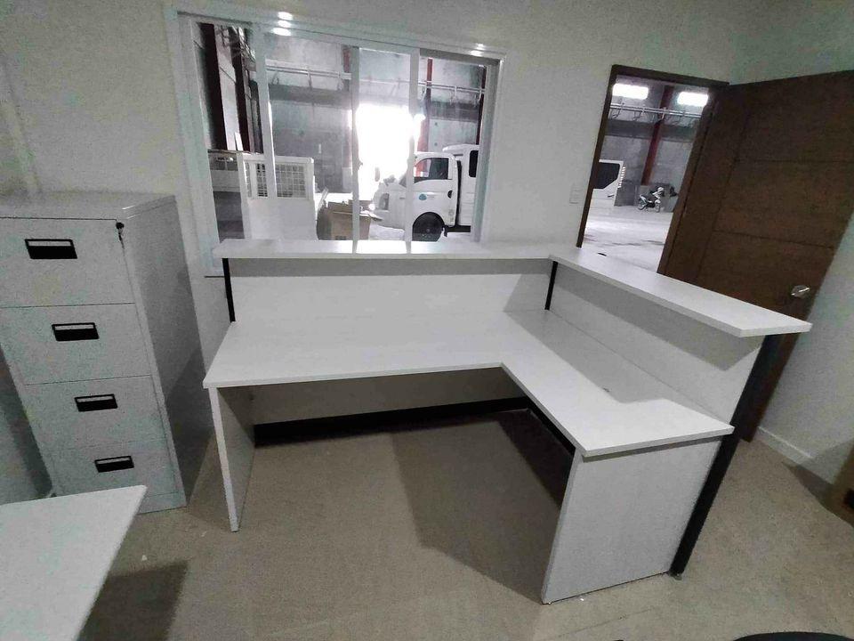 L shape reception desk in MDF laminated finish body, Furniture & Home ...