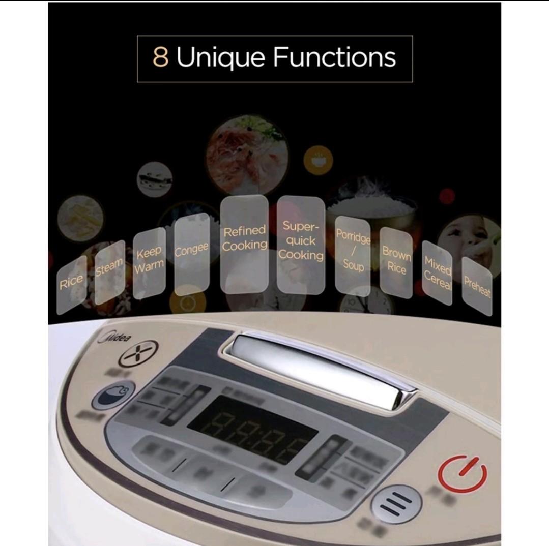 Midea 1.0L Digital Smart Fuzzy Logic Rice Cooker MMR3018, TV & Home ...