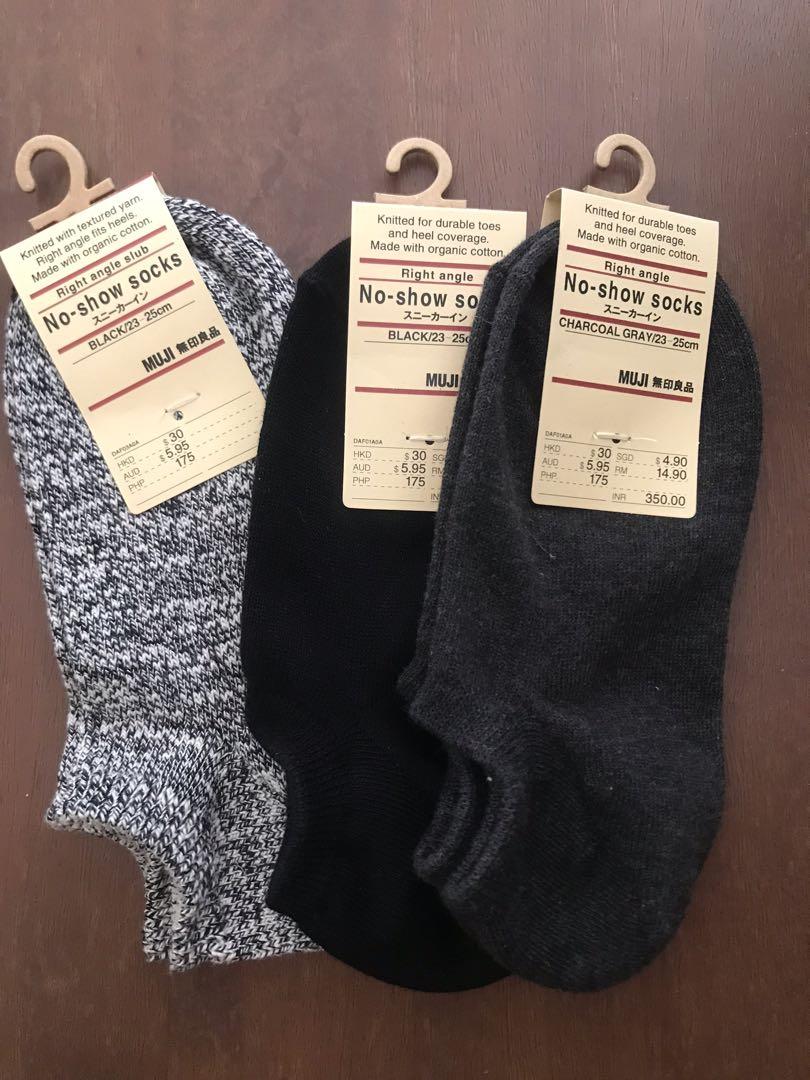 Muji Ankle No show socks 3 pairs, Women's Fashion, Watches ...