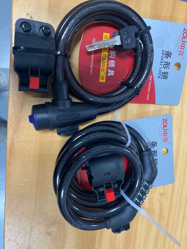 Number / Key Spiral Lock for Bicycles & Ebike & PMD, Sports Equipment ...