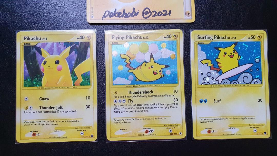 Pikachu secret rare set Platinum Rising Rivals pokemon card, Hobbies ...