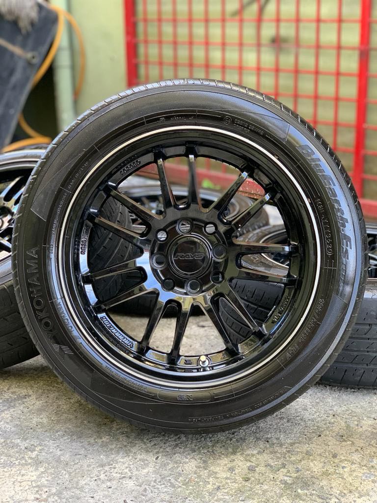 RE30 15 inch sport rim Alza tyre 70%, Auto Accessories on Carousell