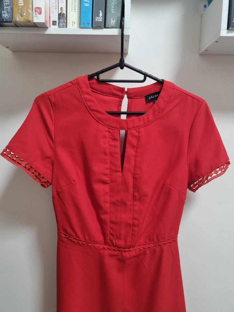 Red smart casual dress, Women's Fashion, Dresses & Sets, Dresses on ...