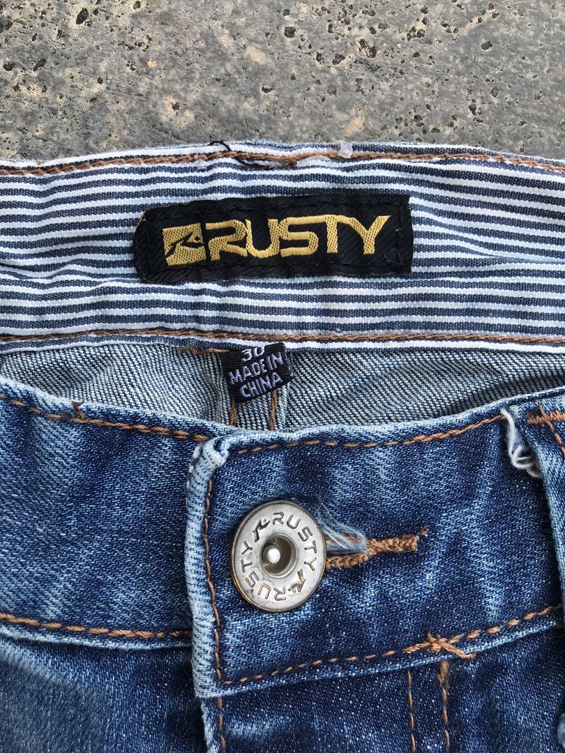 RUSTY Surf Selvedge Jeans Ripped Denim Streetwear Waist 31 Authentic ...