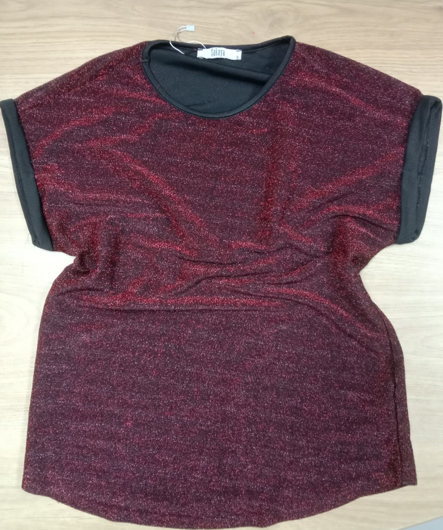 Sakaya red glitter tops, Women's Fashion, Tops, Blouses on Carousell