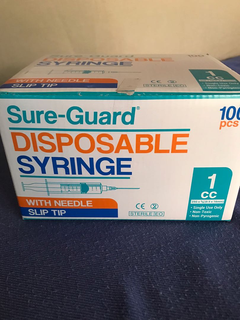 SEALED Sure-Guard 1cc Syringe, Health & Nutrition, Medical Supplies ...