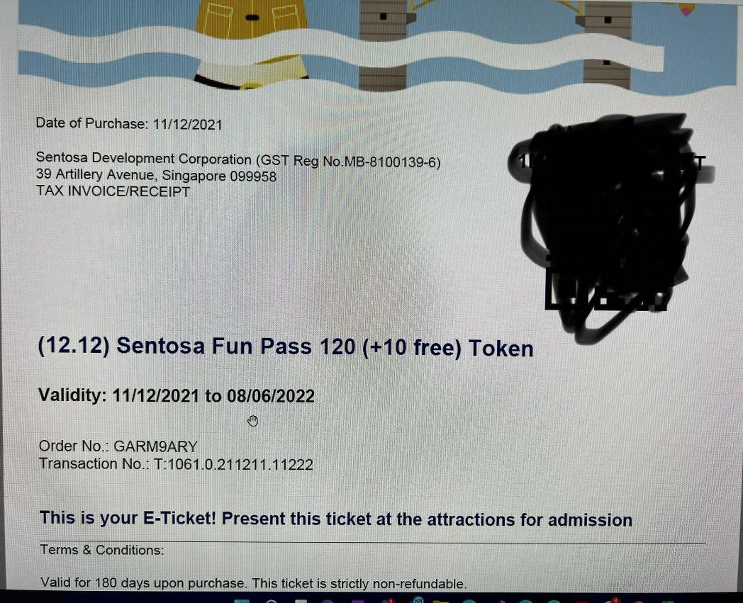 Sentosa fun pass e-token - 260 tokens, Tickets & Vouchers, Local ...
