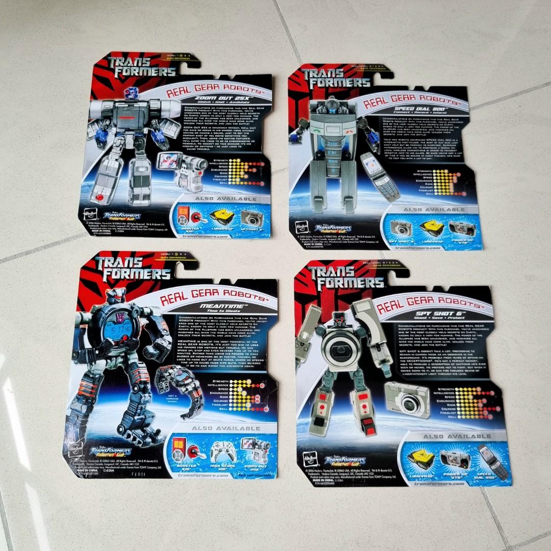 Transformers Real Gear Robots - Cards and Instruction sheets. Hasbro ...